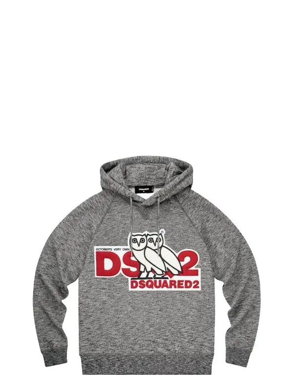 OVO X Dsquared2 Chenille Hoodie - Heather Grey