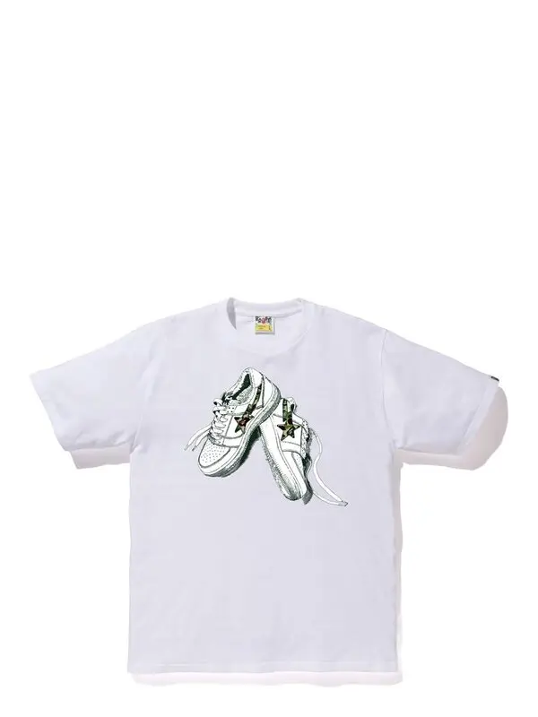 A BATHING APE Abc Camo Sta Tee Shirt - White/green
