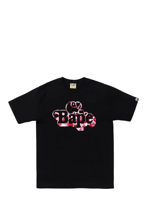 A BATHING APE Abc Camo Milo On Tee Shirt - Black Pink