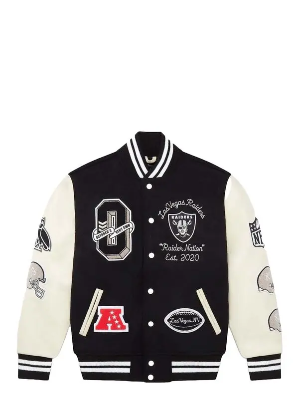 OVO X Nfl Las Vegas Raiders Varsity Jacket - Black