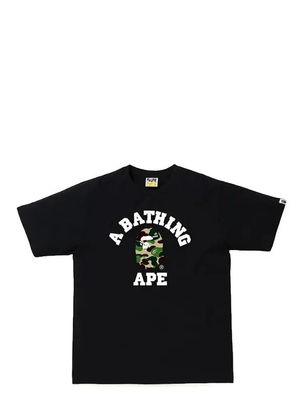 A BATHING APE Abc Camo College Tee Shirt - Black/green