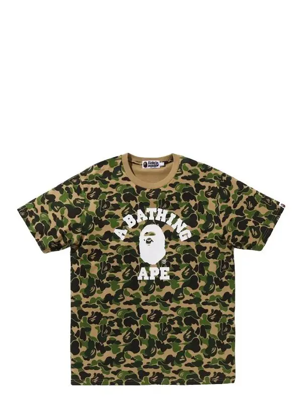 A BATHING APE Abc Camo College Tee Shirt - Green