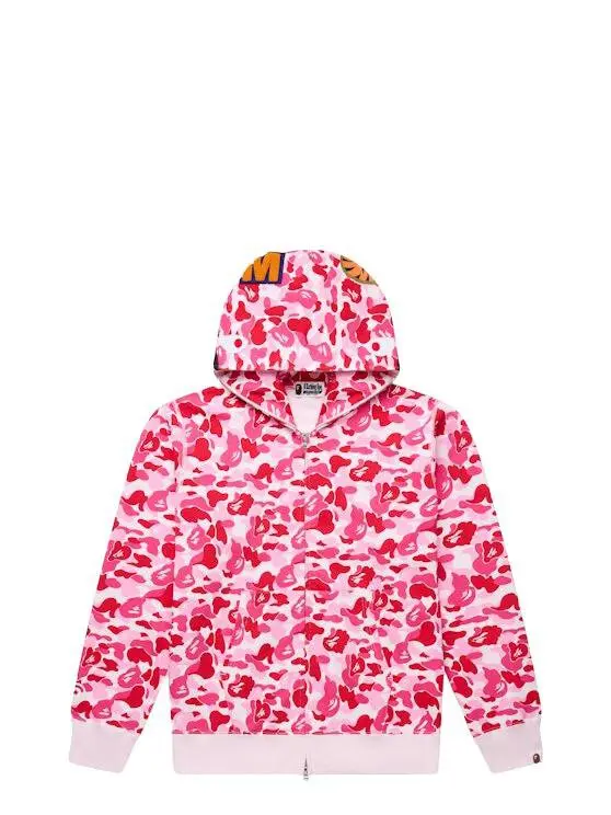 BAPE Abc Camo Shark Full Zip Hoodie - Pink