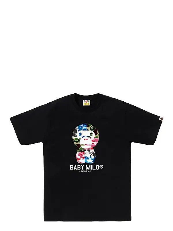 A BATHING APE Abc Camo Crazy Baby Milo Tee Shirt - Black