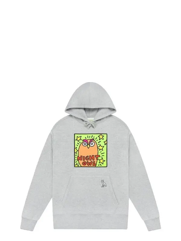 OVO X Keith Haring Printed Hoodie - Heather Grey