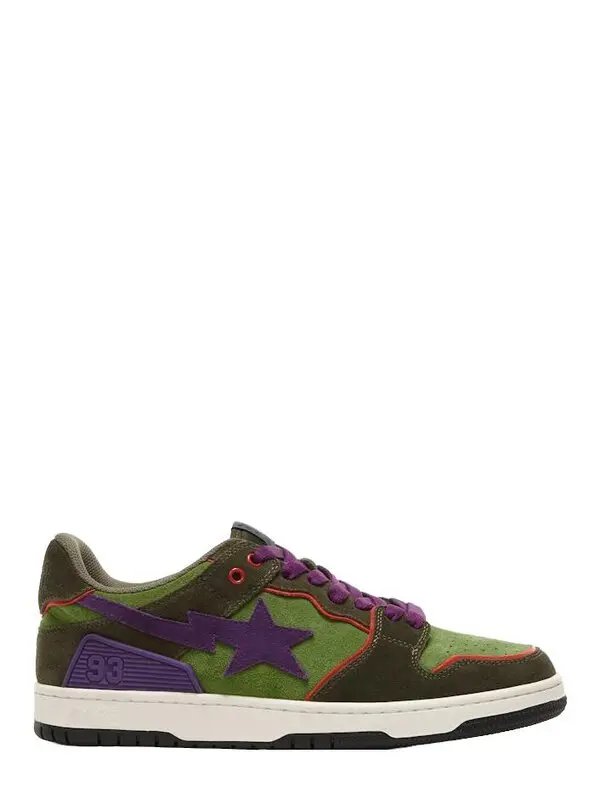 BAPE A Bathing Ape Sk8 Sta Sneakers - Dark Purple/green