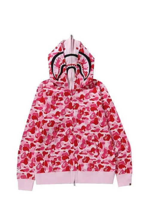 BAPE Abc Camo Double Shark Full Zip Hoodie - Pink