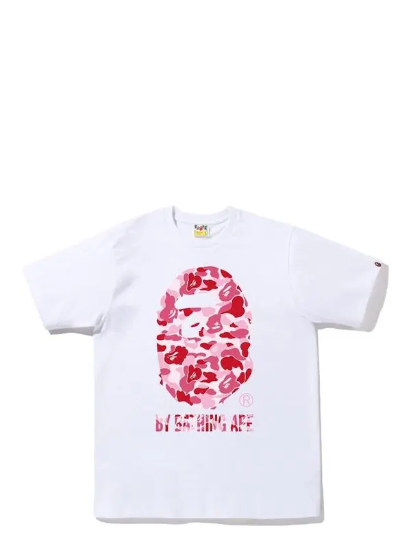 A BATHING APE Abc Camo Bathing Ape Tee Shirt - White/pink