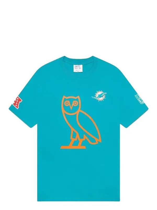 OVO X Nfl Miami Dolphins Og Owl T-shirt - Teal