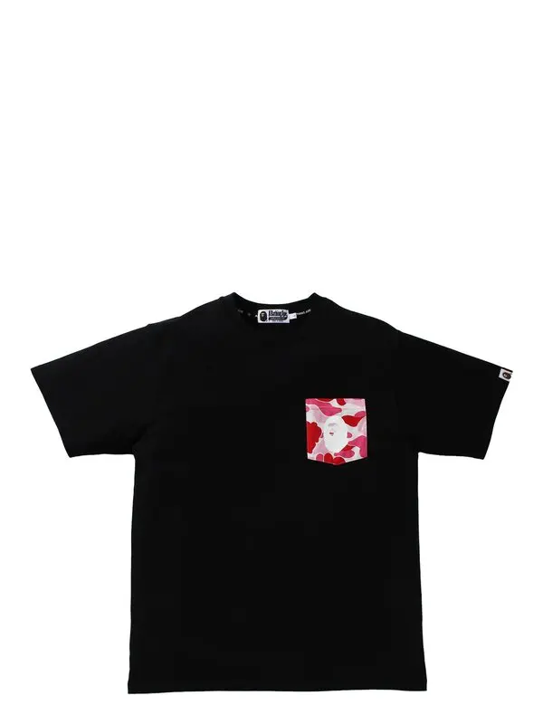 A BATHING APE Abc Camo Pocket Tee Shirt - Black/pink