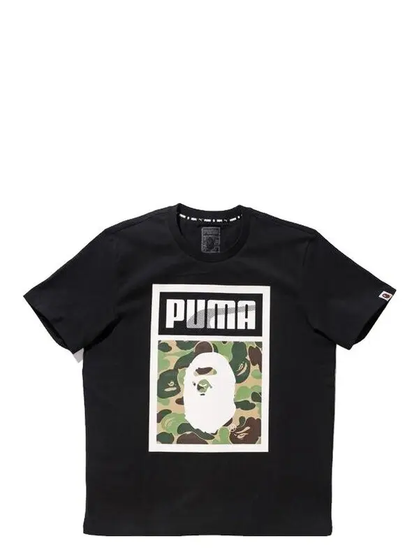 A BATHING APE X Puma Abc Camo Logo Tee Shirt - Black