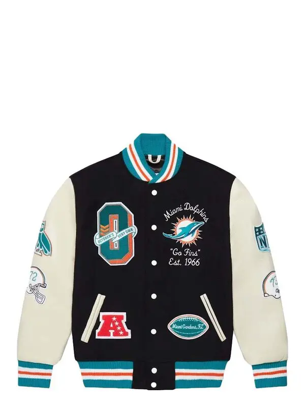 OVO X Nfl Miami Dolphins Varsity Jacket - Black