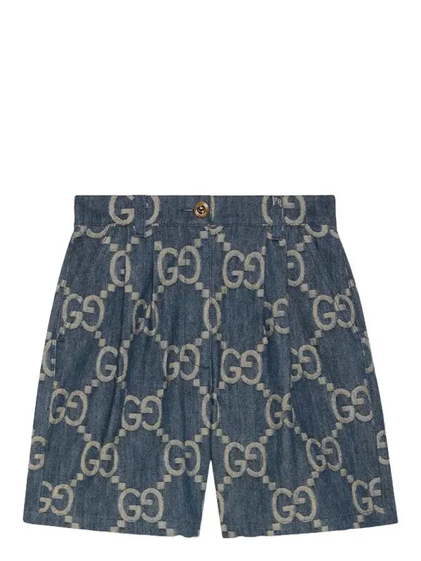 Gucci Jumbo Gg Denim Shorts - Blue/ivory