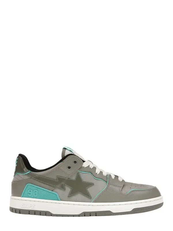 BAPE A Bathing Ape Sk8 Sta Sneakers - Grey/turquoise/white