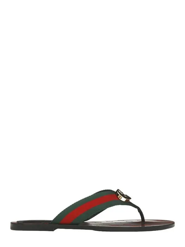 Gucci Web Thong Sandal - Green/red/black