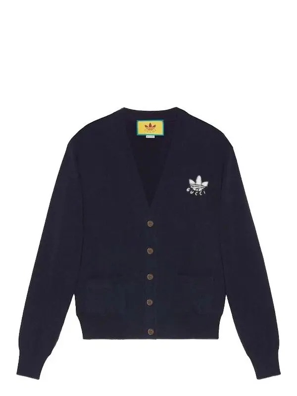 Gucci X Adidas Wool Cardigan - Navy Blue