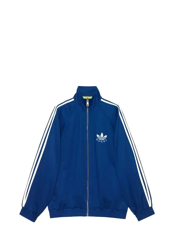 Gucci X Adidas Cotton Jersey Zip Jacket - Blue