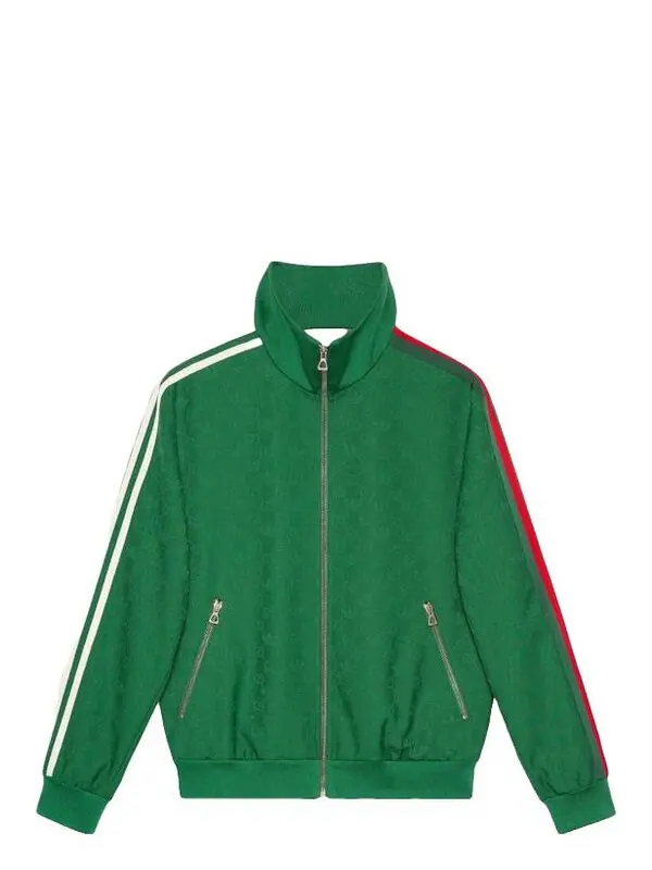Gucci X Adidas Gg Trefoil Jacquard Jacket - Green