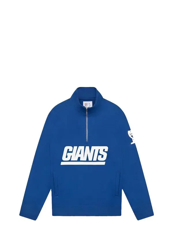 OVO X Nfl New York Giants 1/4 Zip Mock Neck - Blue