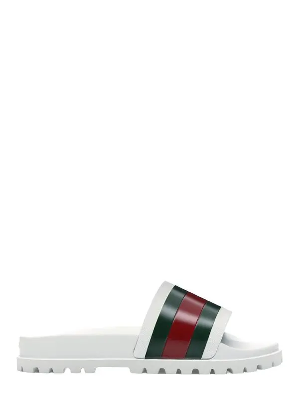 Gucci Web Slide Sandal - White/green/red