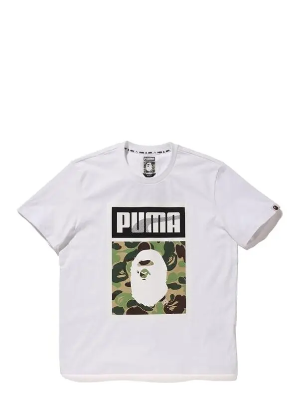 A BATHING APE X Puma Abc Camo Logo Tee Shirt - White