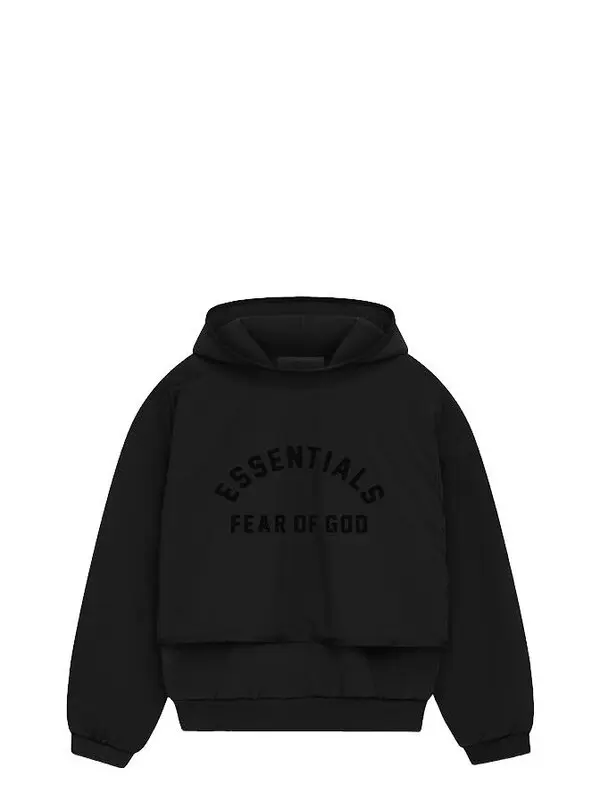 Fear Of God Essentials Nylon Fleece Hooded Sweater - Jet Black