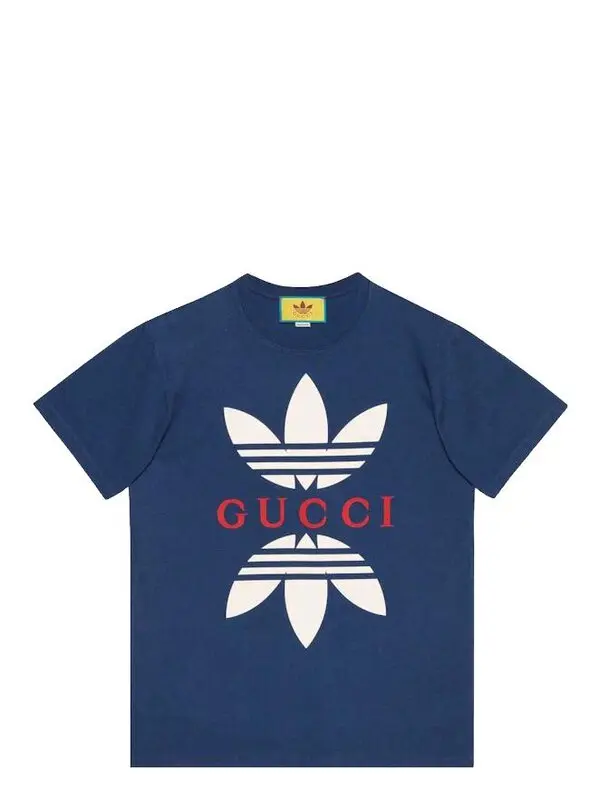 Gucci X Adidas Cotton Jersey T-shirt - Cobalt Blue
