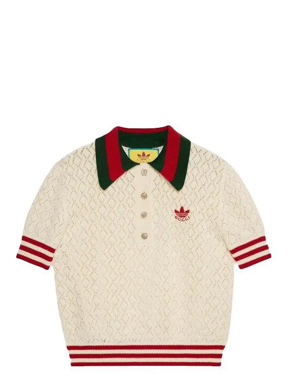 Gucci X Adidas Cotton Polo Shirt - White