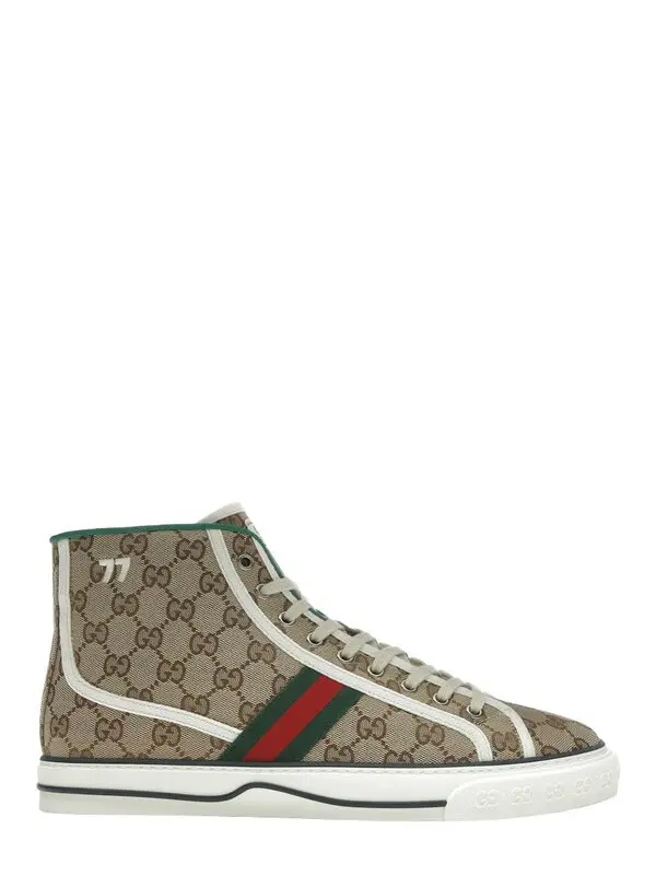 Gucci Tennis 1977 High-top Sneakers - Beige/ebony/green