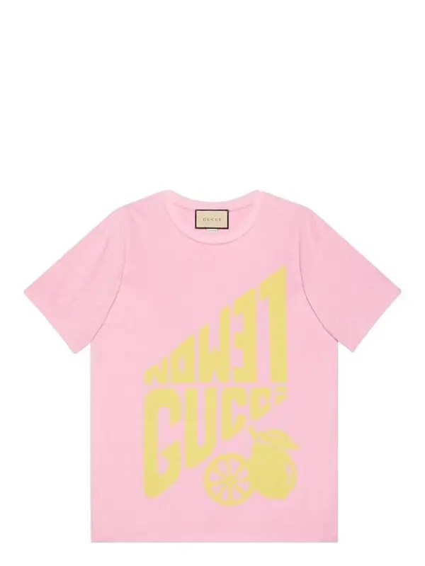 Gucci Lemon Print T-shirt - Pink/yellow