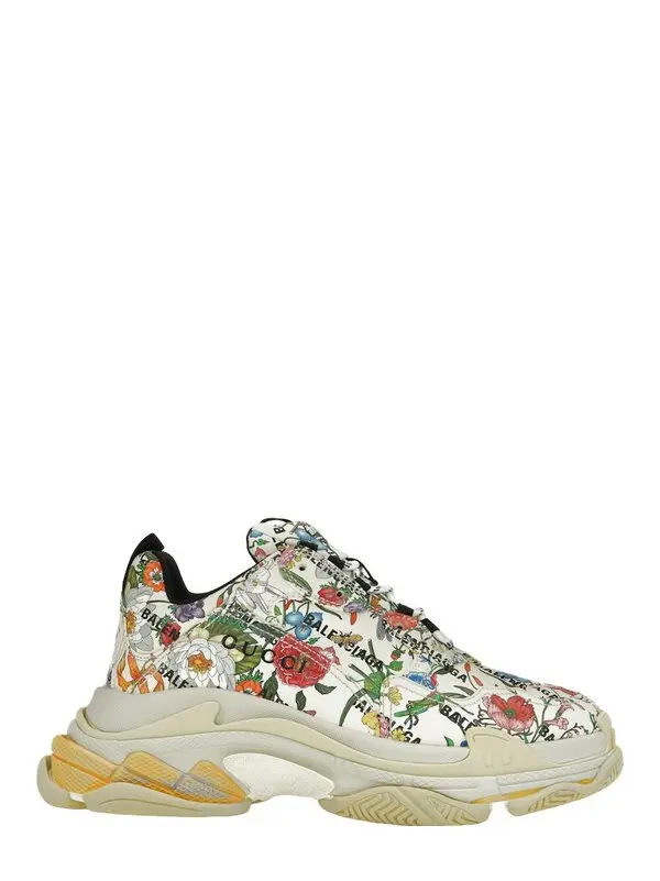 Gucci X Balenciaga The Hacker Project Triple S Sneakers - Flora Print/ivory