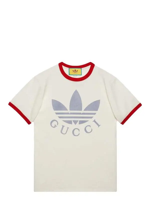 Gucci X Adidas Cotton Jersey T-shirt - White/red