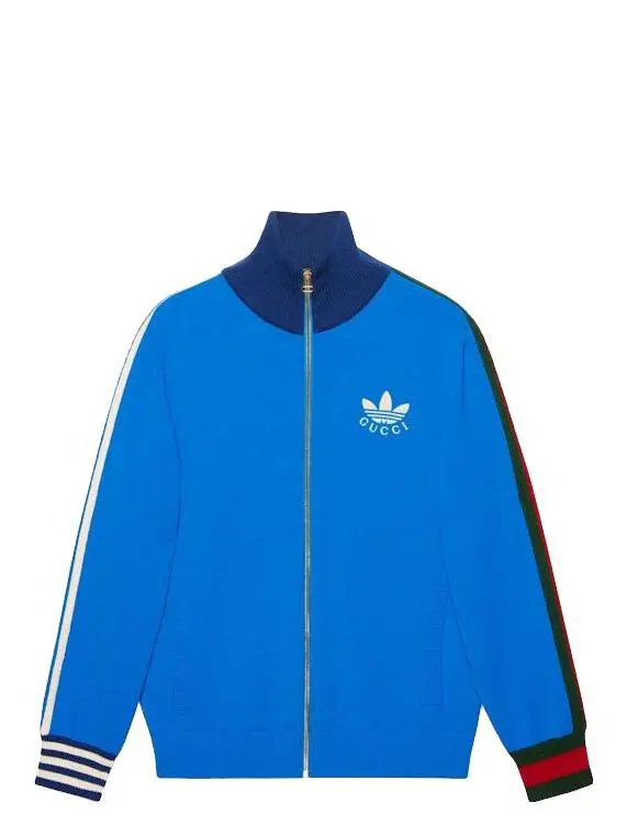 Gucci X Adidas Viscose Zip-up Jacket - Blue