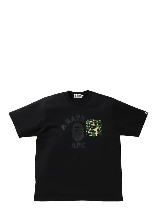 A BATHING APE Abc Camo College Relaxed Fit Pocket Tee Shirt - Black