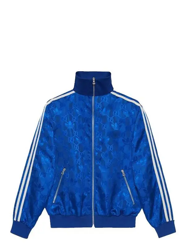 Gucci X Adidas Gg Trefoil Jacquard Jacket - Cobalt Blue