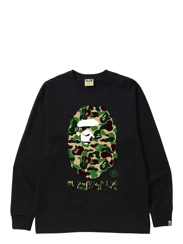 A BATHING APE Abc Camo Bathing Ape Long Sleeve Tee Shirt - Black Green