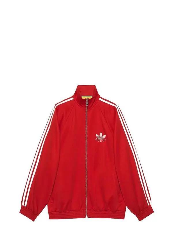 Gucci X Adidas Cotton Jersey Zip Jacket - Bright Red