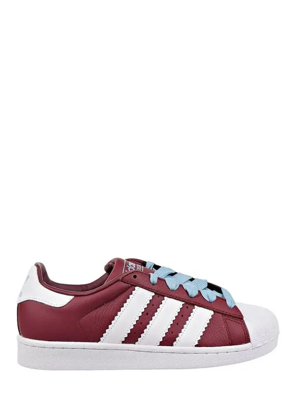 Adidas Superstar Lace Up Sneakers - Collegiate Burgundy/cloud White/ash Grey
