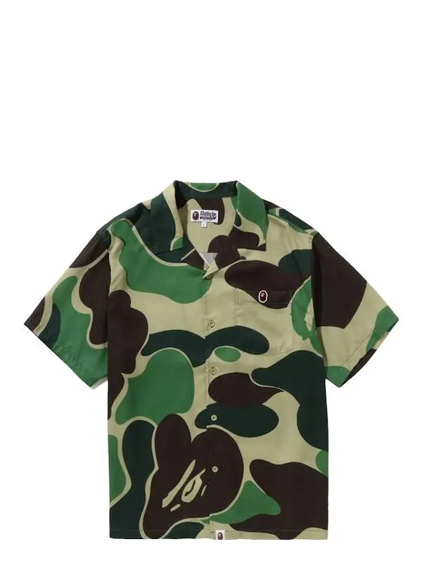 A BATHING APE Abc Camo Open Collar Shirt - Green