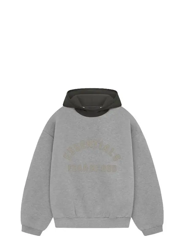 Fear Of God Essentials Nylon Fleece Hoodie - Dark Heather Oatmeal/ink