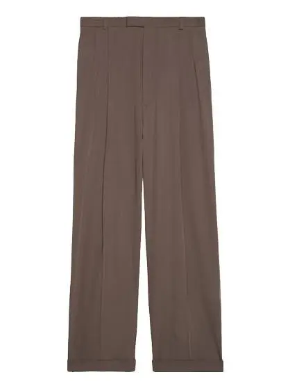 Gucci Wool Label Trousers - Dark Brown