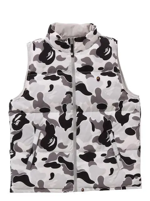 BAPE Abc Camo Reversible Down Vest - Gray