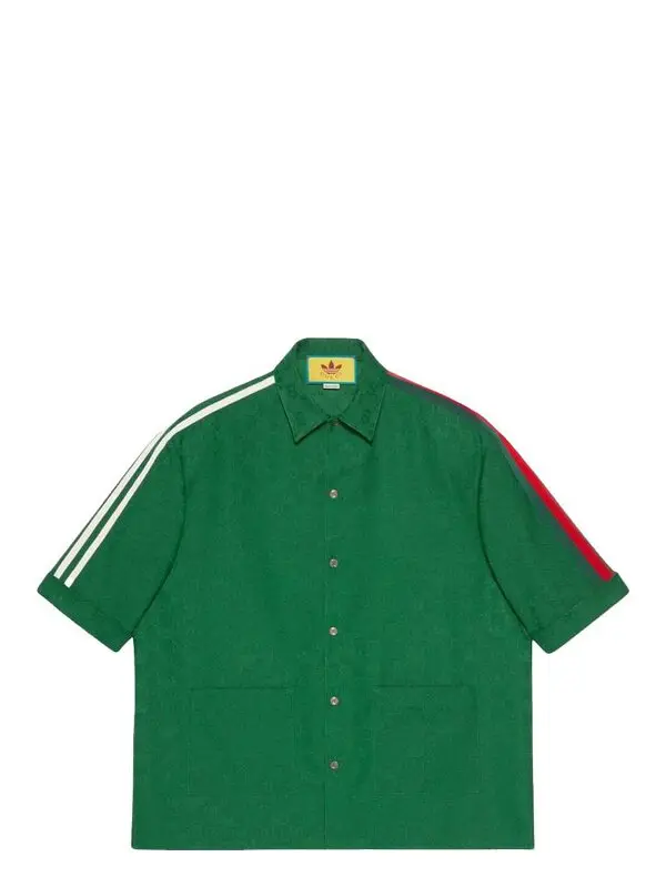 Gucci X Adidas Gg Trefoil Jacquard Shirt - Green