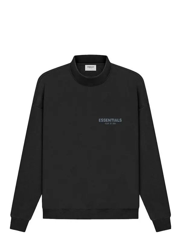 Fear Of God Essentials Mock Neck Sweater - Black/stretch Limo
