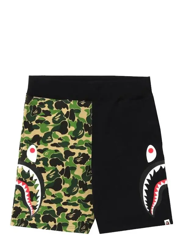 BAPE Camo Side Shark Sweat Shorts - Green