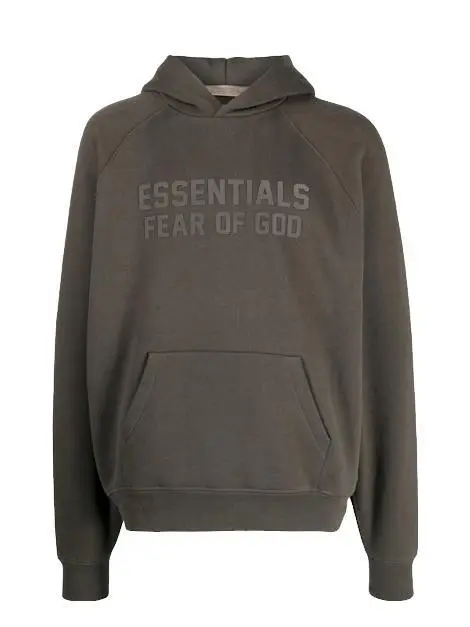 Fear Of God Essentials Raglan Hoodie - Gray Off Black