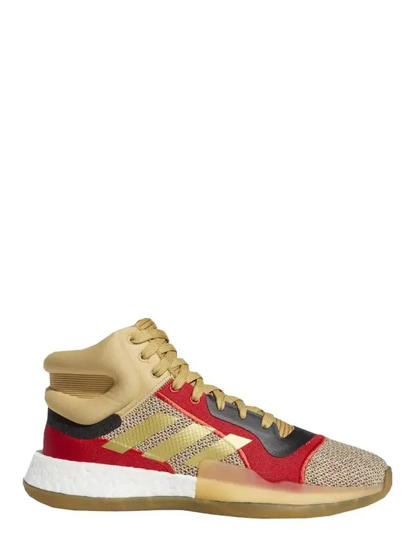 Adidas Marquee Boost High-top Sneakers - Gold/black/red