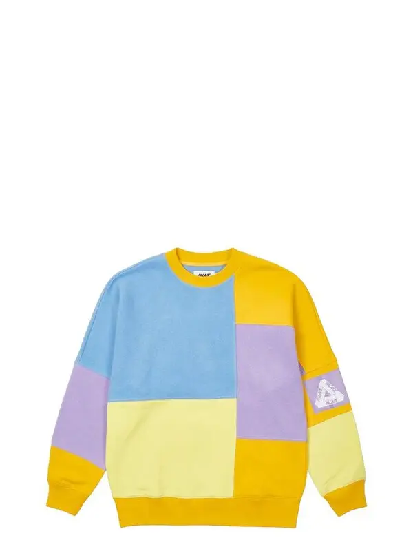 PALACE Colour Block Crew - Blue/orange/lilac