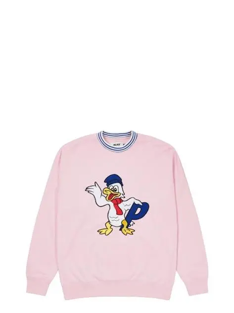 PALACE Chilly Duck Out Drop Shoulder Crew - Pink