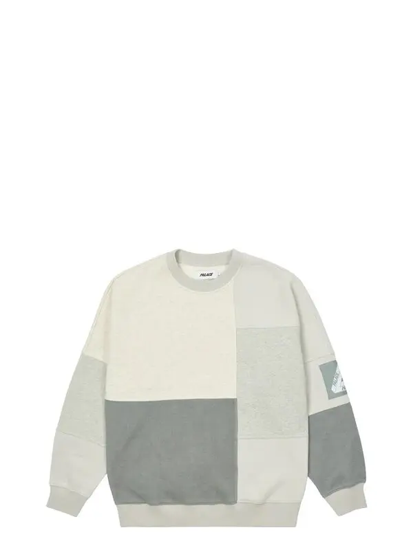 PALACE Colour Block Crewneck Sweatshirt - Grey